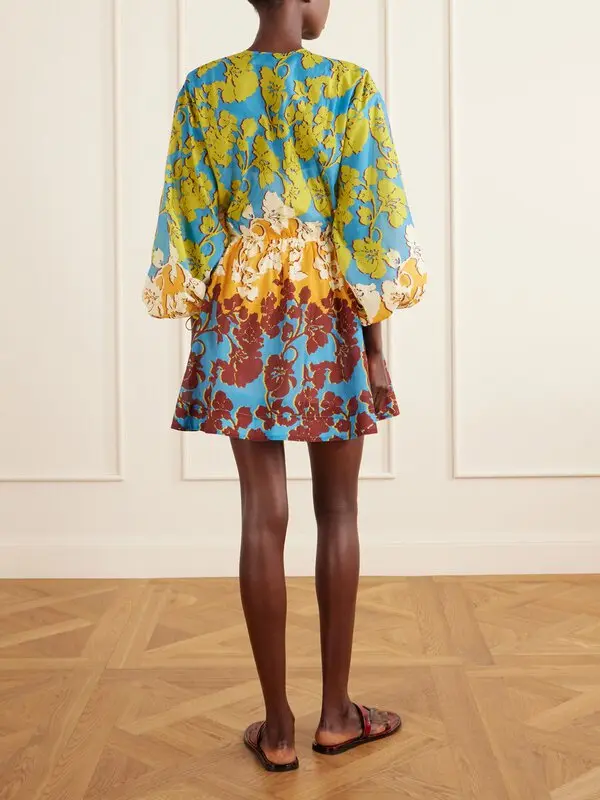 ALEMAIS Splice Cotton And Silk-blend Mini Dress