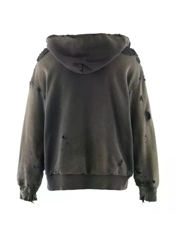 SAINT MXXXXXX Distressed Logo-patch Hoodie