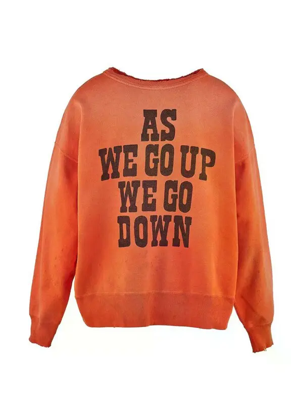 SAINT MXXXXXX Graphic Print Distressed Crew Neck Sweater