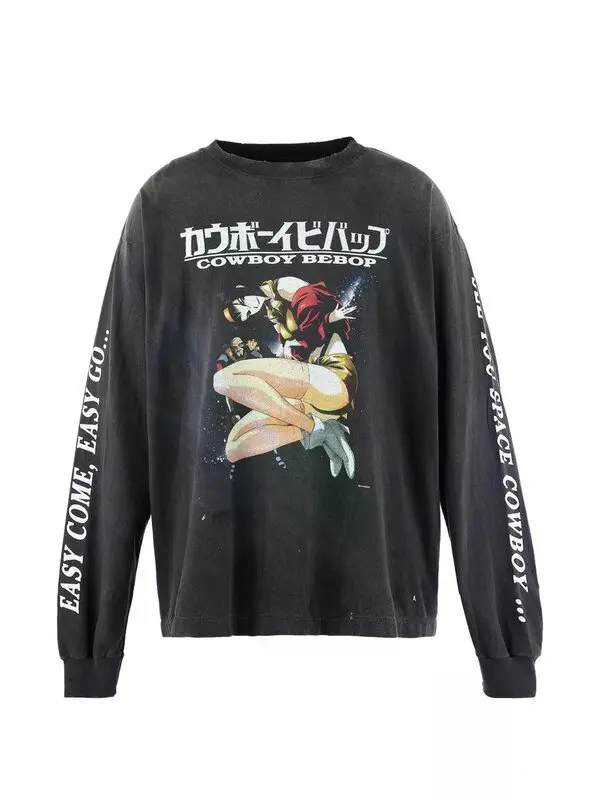 SAINT MXXXXXX Cowboy Bebop Graphic-print Long-sleeve T-shirt - Black
