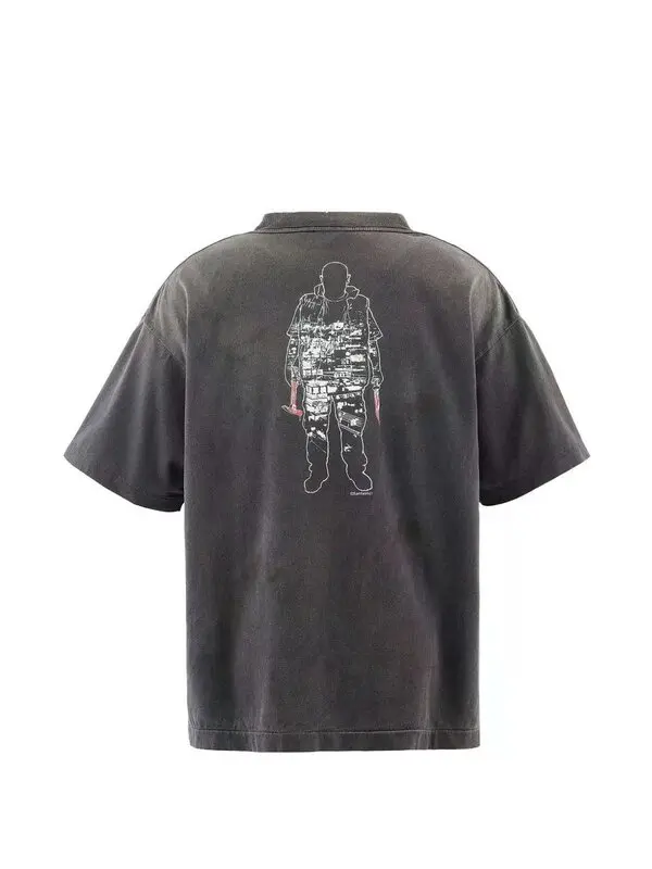 SAINT MXXXXXX Graphic-print Crew-neck T-shirt - Black