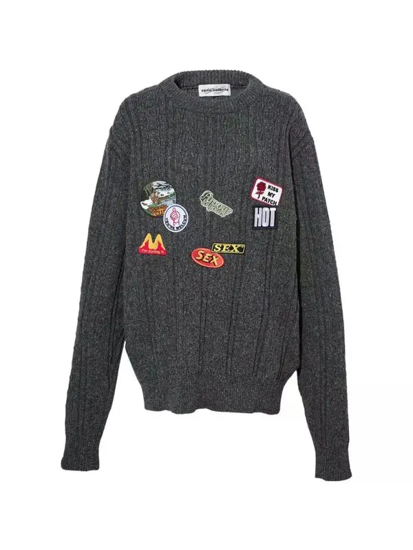 CARNE BOLLENTE Love Affair Patchwork Cable-knit Sweater - Grey