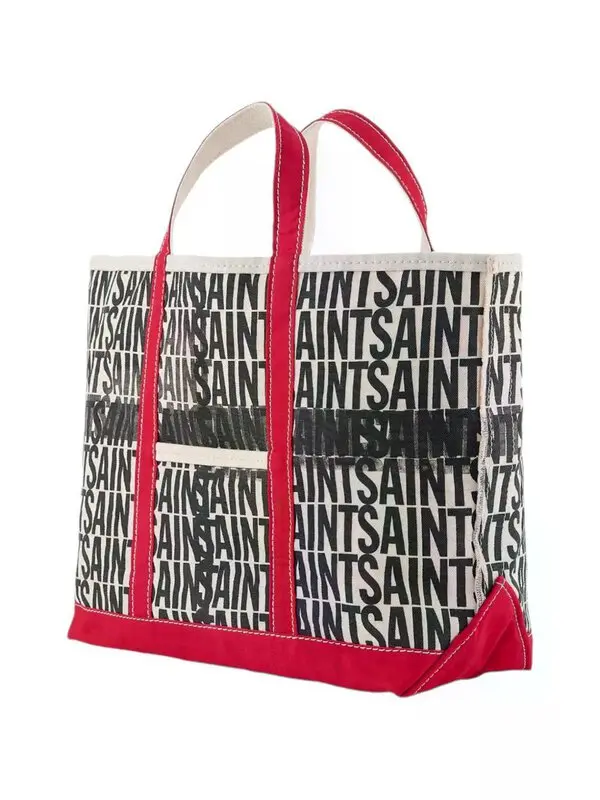 SAINT MXXXXXX Logo Print Canvas Tote Bag