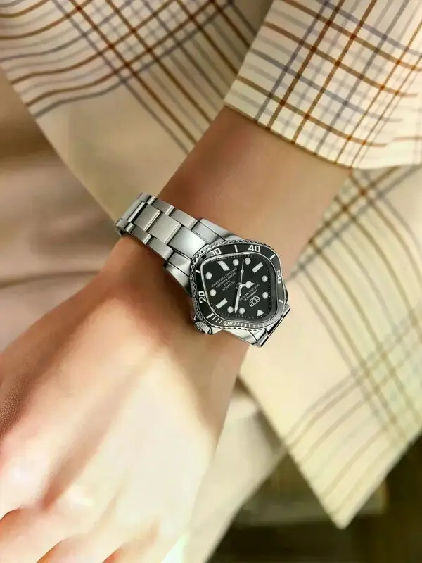LAARVEE Automatic Watch With Asymmetric Case And Stainless Steel Bracelet