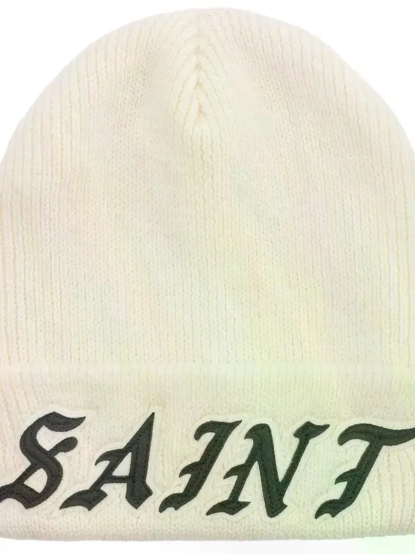 SAINT MXXXXXX Embroidered Logo Beanie - Neutrals