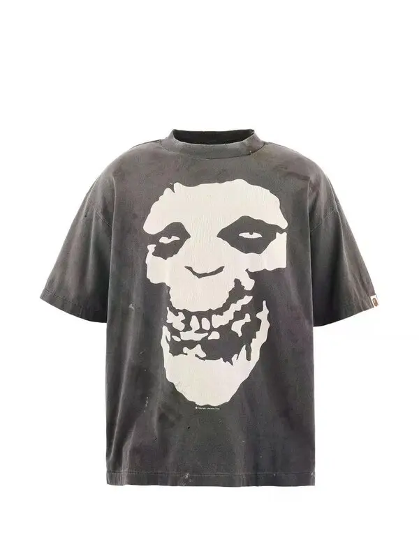 SAINT MXXXXXX X A Bathing Ape Graphic-print T-shirt - Grey