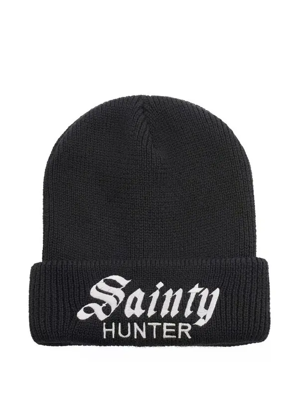 SAINT MXXXXXX Logo Beanie Hat - Black