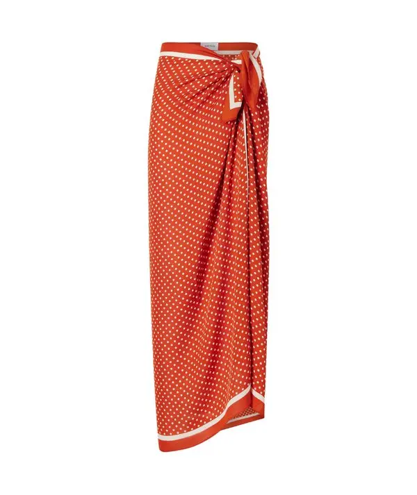 Matteau Polka-dot Silk-georgette Pareo - Red