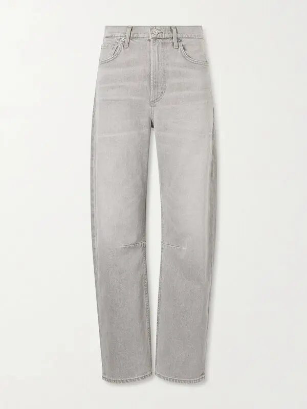 Citizens Of Humanity Miro Mid-rise Barrel-leg Jeans In Wash - Gray