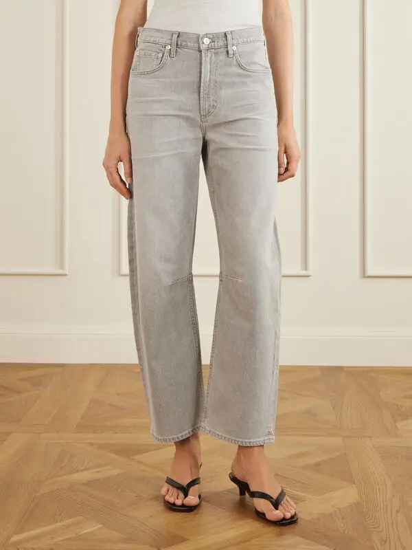 Citizens Of Humanity Miro Mid-rise Barrel-leg Jeans In Wash - Gray