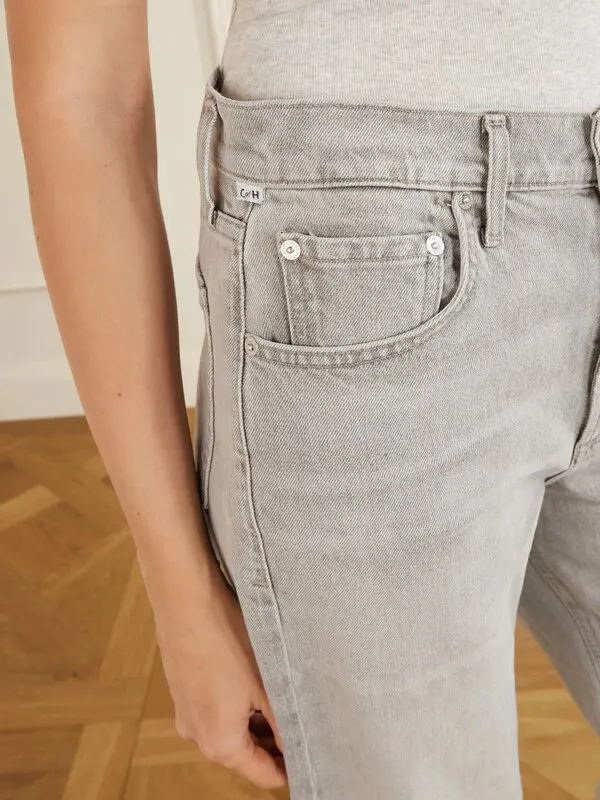 Citizens Of Humanity Miro Mid-rise Barrel-leg Jeans In Wash - Gray