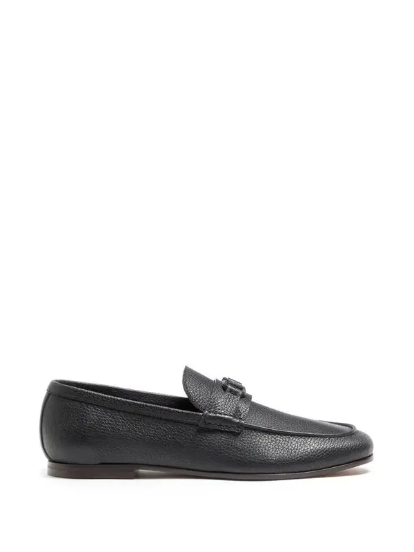 Valentino Garavani Vlogo Signature Deer Leather Loafers - Black