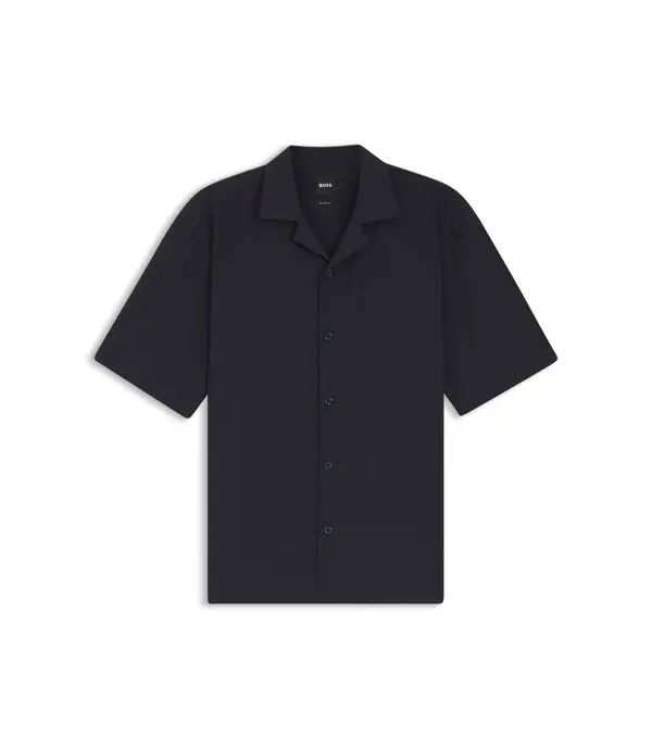 BOSS Relaxed-fit Shirt In Wool-blend Mesh
