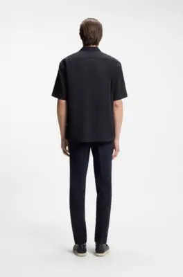 BOSS Relaxed-fit Shirt In Wool-blend Mesh
