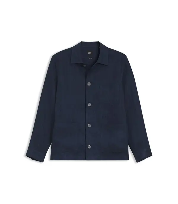 BOSS Relaxed-fit Overshirt In Italian-made Linen Twill