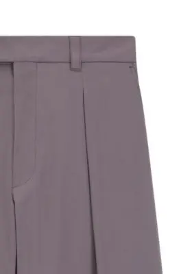 BOSS Relaxed-fit Stretch Cotton Trousers With Pleats