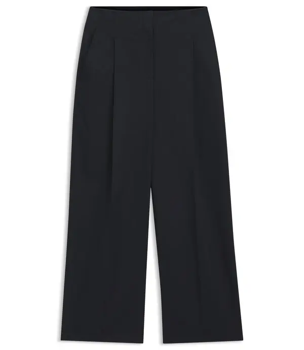BOSS Relaxed-fit Culottes In Stretch Cotton - Dark Blue
