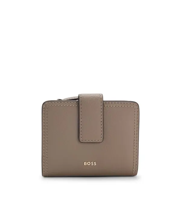 BOSS Leather Wallet With Logo Lettering - Brown