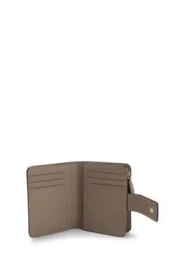 BOSS Leather Wallet With Logo Lettering - Brown