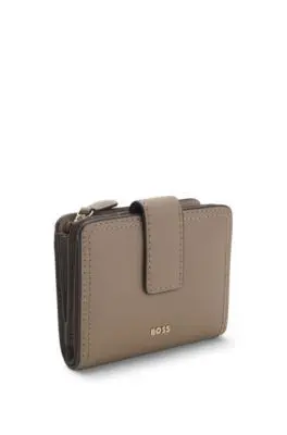 BOSS Leather Wallet With Logo Lettering - Brown