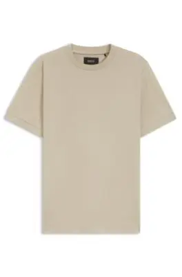 BOSS Lux Cotton T-shirt With Fine-line Collar