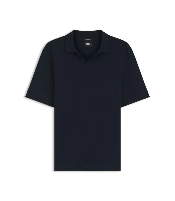 BOSS Cotton-jacquard Polo Shirt With Johnny Collar