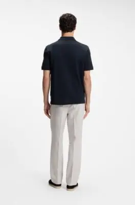 BOSS Cotton-jacquard Polo Shirt With Johnny Collar