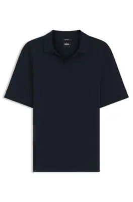 BOSS Cotton-jacquard Polo Shirt With Johnny Collar