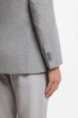 BOSS Slim-fit Jacket In Micro-patterned Fabric With Notch Lapels