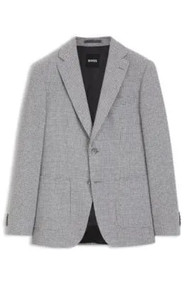 BOSS Slim-fit Jacket In Micro-patterned Fabric With Notch Lapels