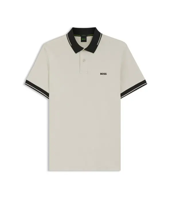 BOSS Slim-fit Cotton Polo Shirt - Light Beige