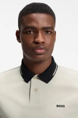 BOSS Slim-fit Cotton Polo Shirt - Light Beige