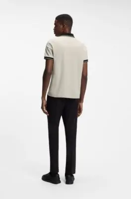 BOSS Slim-fit Cotton Polo Shirt - Light Beige
