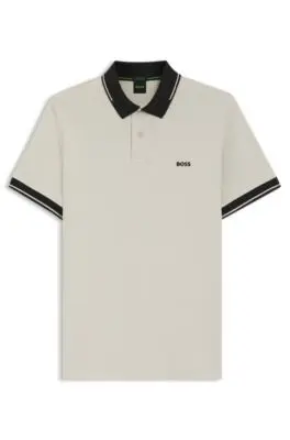 BOSS Slim-fit Cotton Polo Shirt - Light Beige