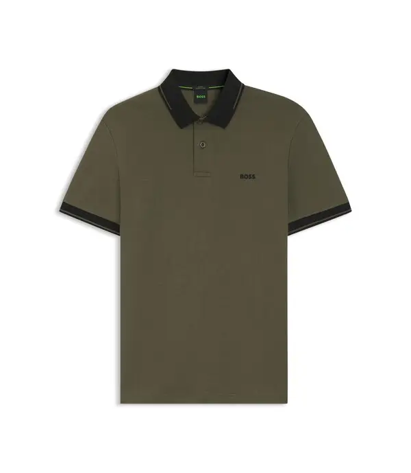 BOSS Slim-fit Cotton Polo Shirt - Light Green