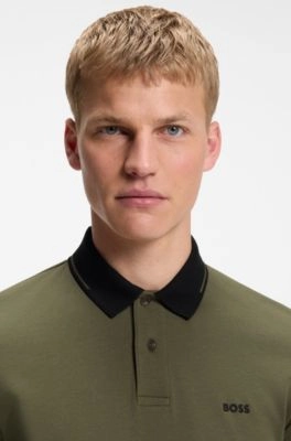 BOSS Slim-fit Cotton Polo Shirt - Light Green