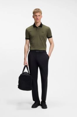 BOSS Slim-fit Cotton Polo Shirt - Light Green