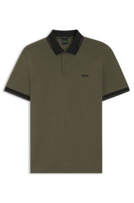 BOSS Slim-fit Cotton Polo Shirt - Light Green