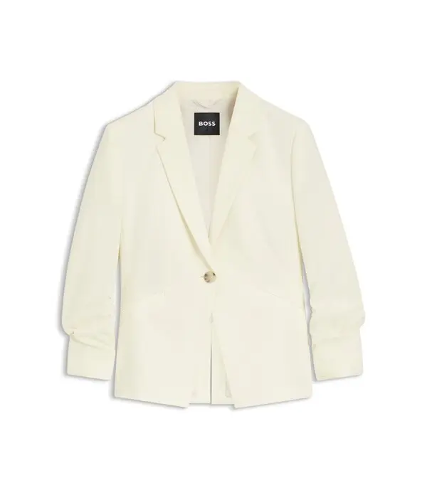 BOSS Slim-fit Blazer In Japanese Crepe With Ruched Sleeves