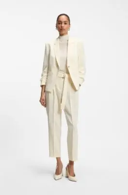 BOSS Slim-fit Blazer In Japanese Crepe With Ruched Sleeves