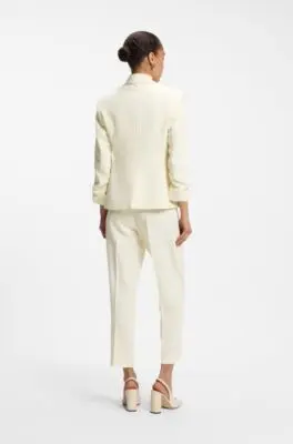 BOSS Slim-fit Blazer In Japanese Crepe With Ruched Sleeves