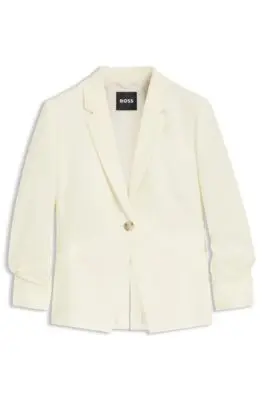 BOSS Slim-fit Blazer In Japanese Crepe With Ruched Sleeves