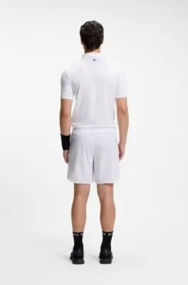 BOSS Active Tennis Shorts In Nova Fabric - White