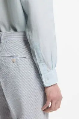 BOSS Regular-fit Linen Button-down Shirt
