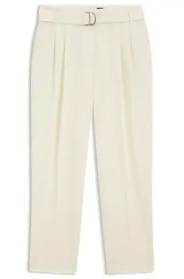 BOSS Tapered-fit Crepe Belted Pants