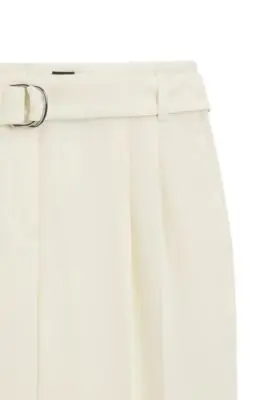 BOSS Tapered-fit Crepe Belted Pants