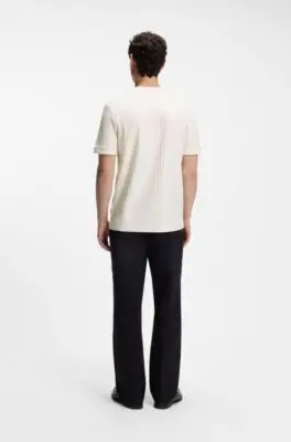 BOSS Regular-fit T-shirt In Striped Cotton