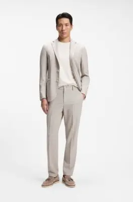 BOSS Slim-fit Blazer In Micro-patterned Virgin Wool