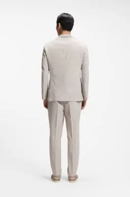 BOSS Slim-fit Blazer In Micro-patterned Virgin Wool