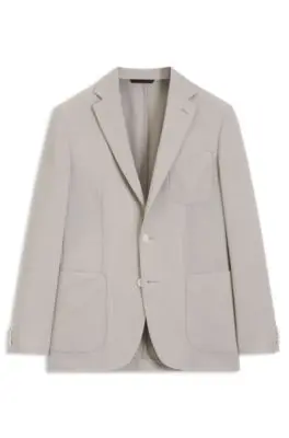 BOSS Slim-fit Blazer In Micro-patterned Virgin Wool